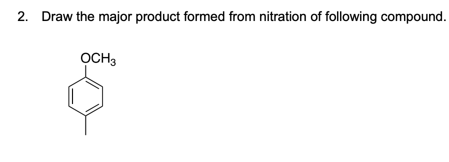 Solved 2. Draw the major product formed from nitration of | Chegg.com