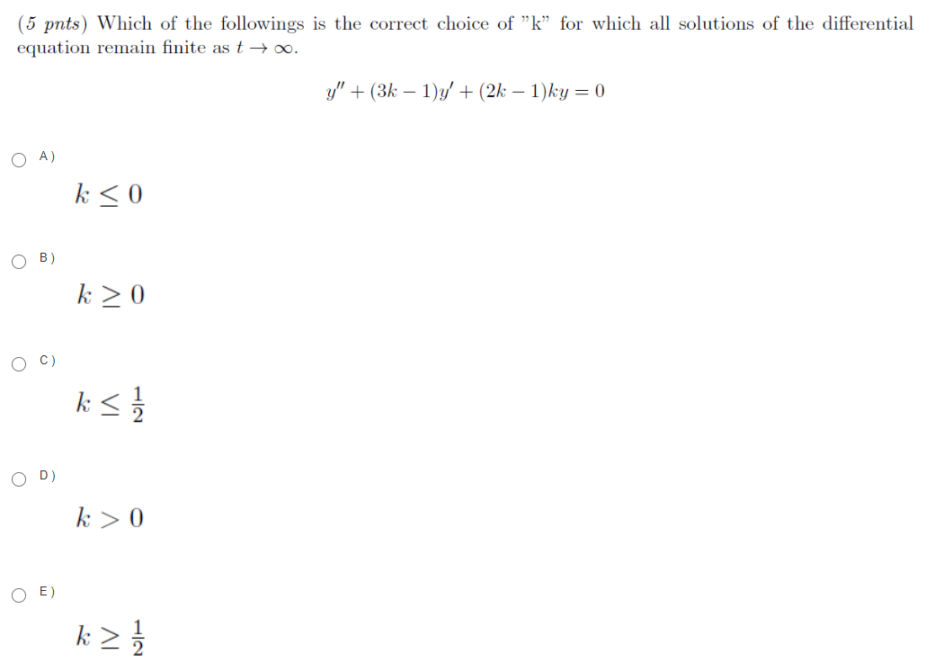 Solved (5 pnts) Which of the followings is the correct | Chegg.com