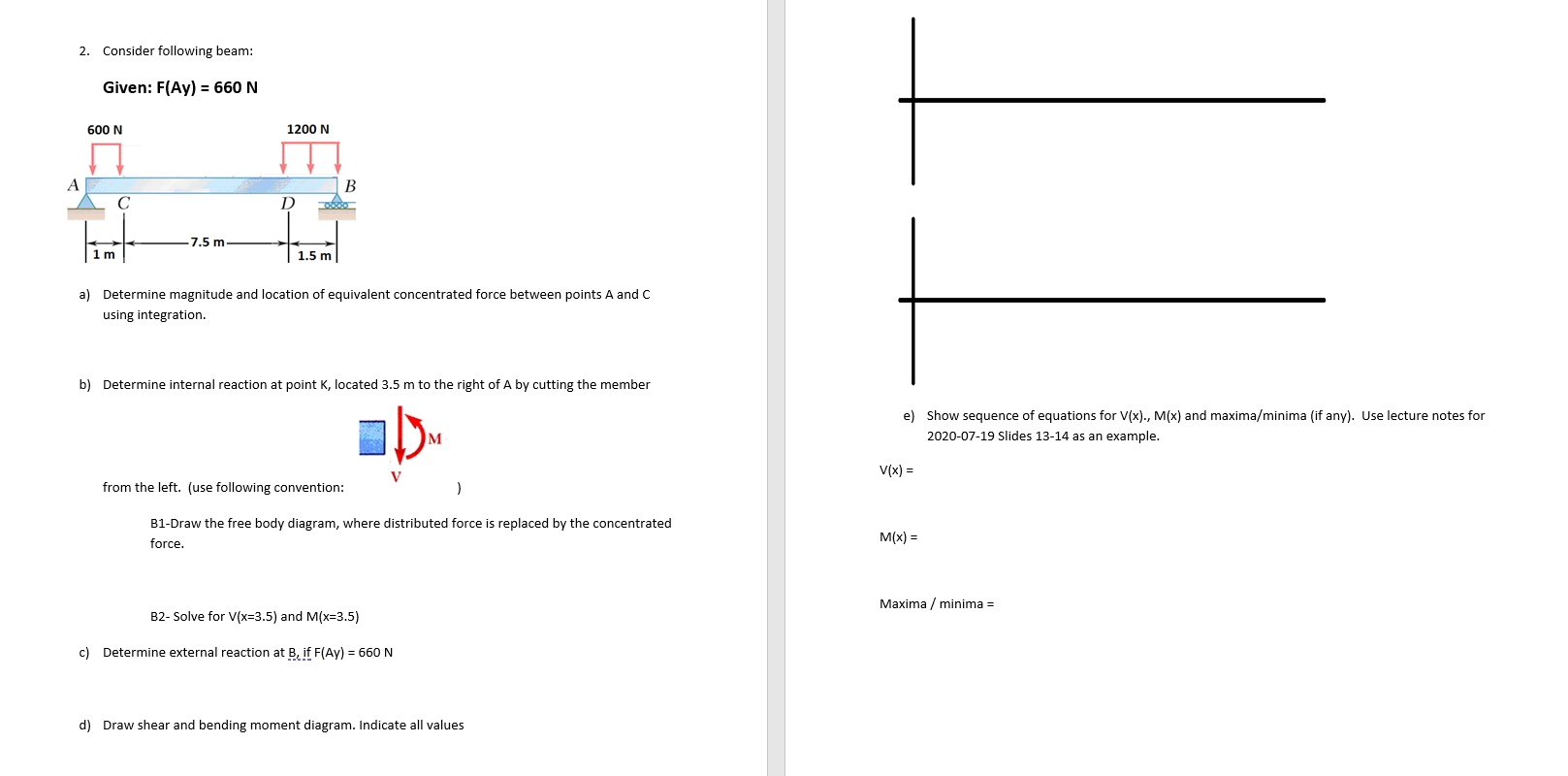Solved A- Using Integration make the force from A to C into | Chegg.com