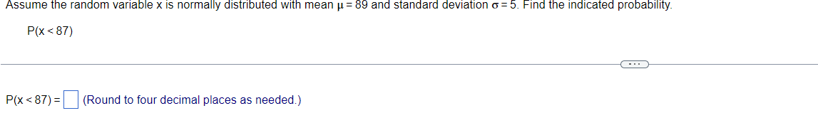 Solved Assume the random variable x is normally distributed | Chegg.com