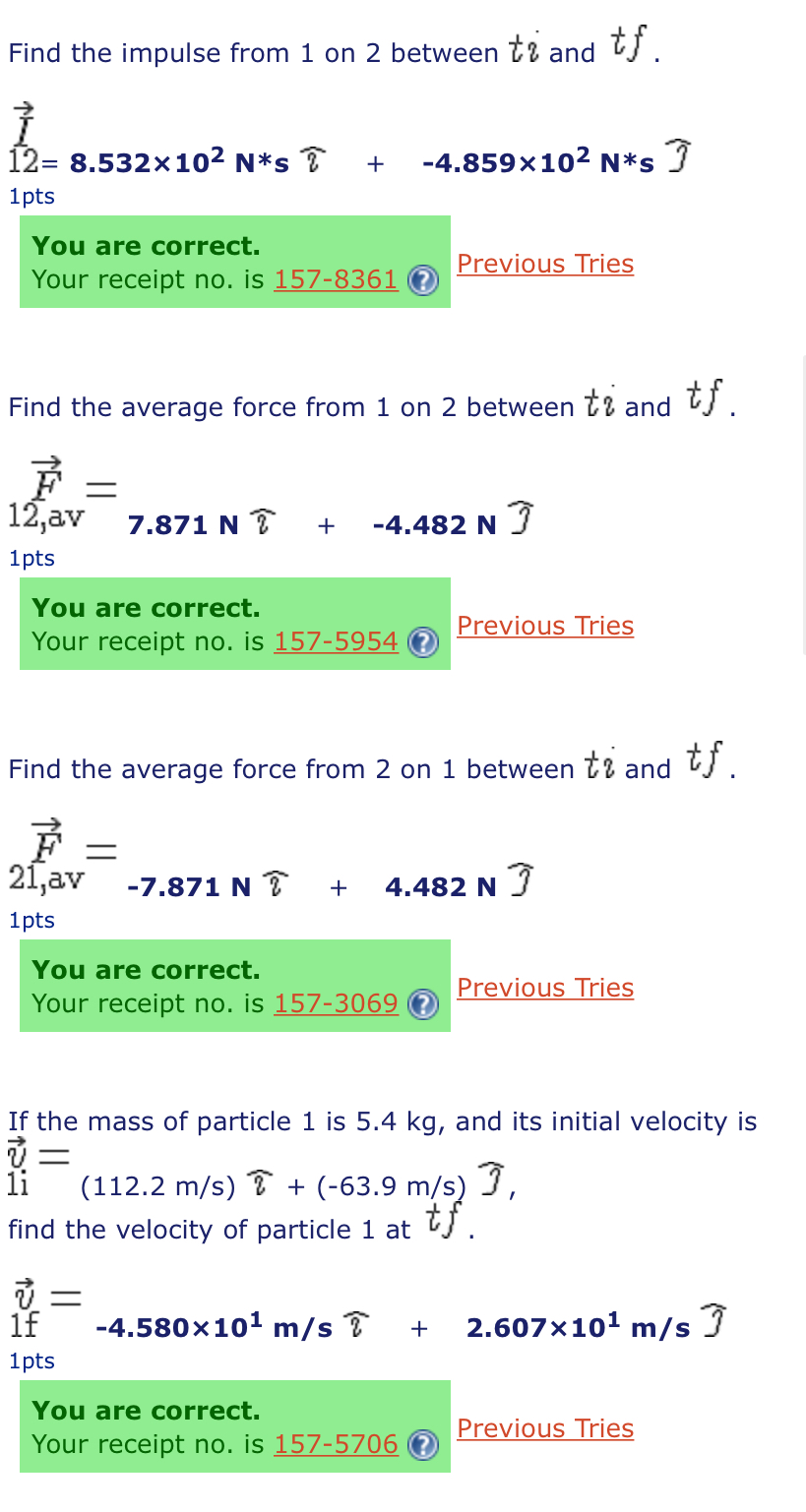 Solved 2D Impulse with Calculus Note: Make sure your | Chegg.com