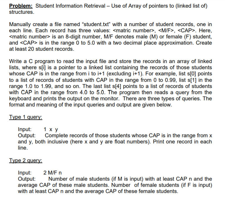 Solved C program A file which is named "student.txt" | Chegg.com