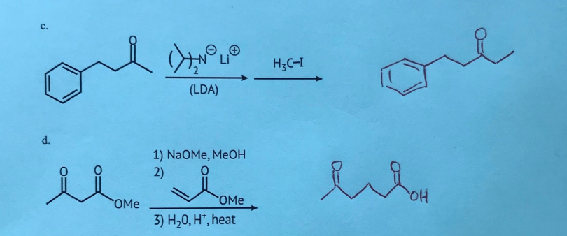 Solved c. d. 1) NaOMe,MeOH | Chegg.com
