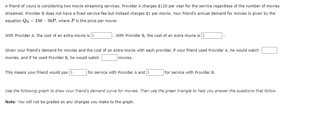 Solved A friend of yours is considering two movie streaming | Chegg.com