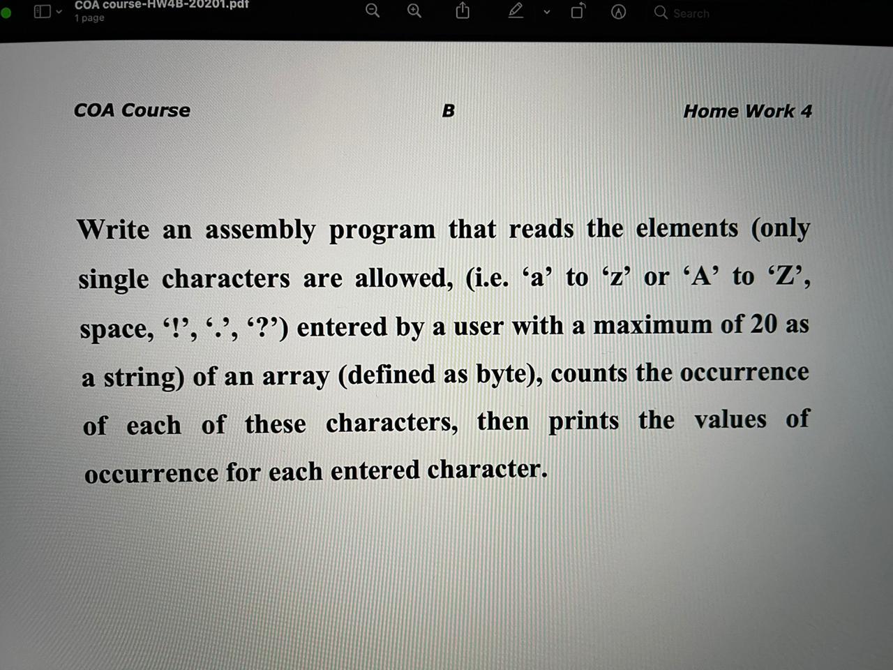 Solved COA course-HW4B-20201.pdf 1 page Q Search COA Course | Chegg.com