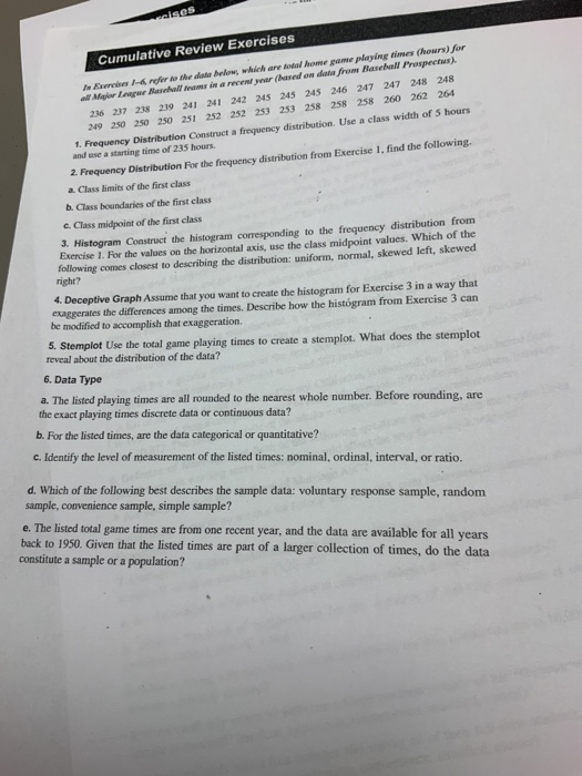 Solved Cumulative Review Exercises te Rxercises 1-5 rofer to | Chegg.com