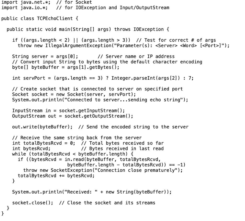 Solved What you need to do: 1. Implement a simple TCP | Chegg.com