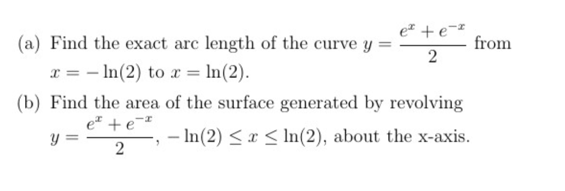 Solved etter (a) Find the exact arc length of the curve y = | Chegg.com
