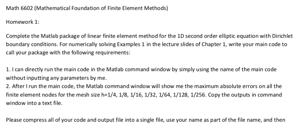Example 1: Use the 1D linear finite element method to | Chegg.com