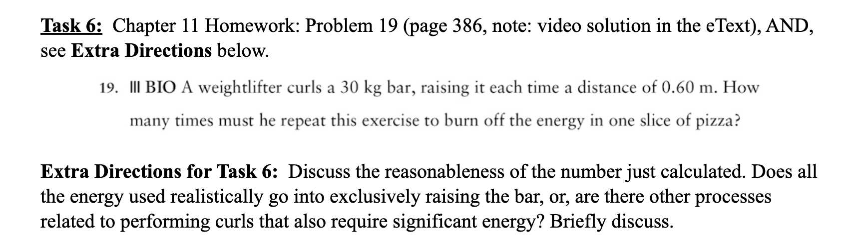 Solved Task 6: Chapter 11 ﻿Homework: Problem 19 (page 386, | Chegg.com