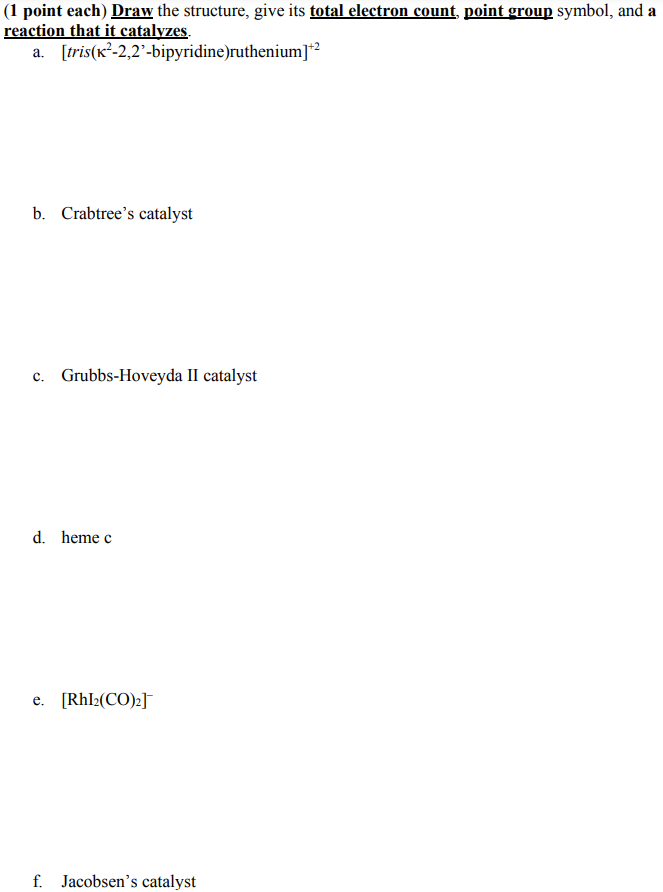Solved Draw the structure, give its total electron count, | Chegg.com