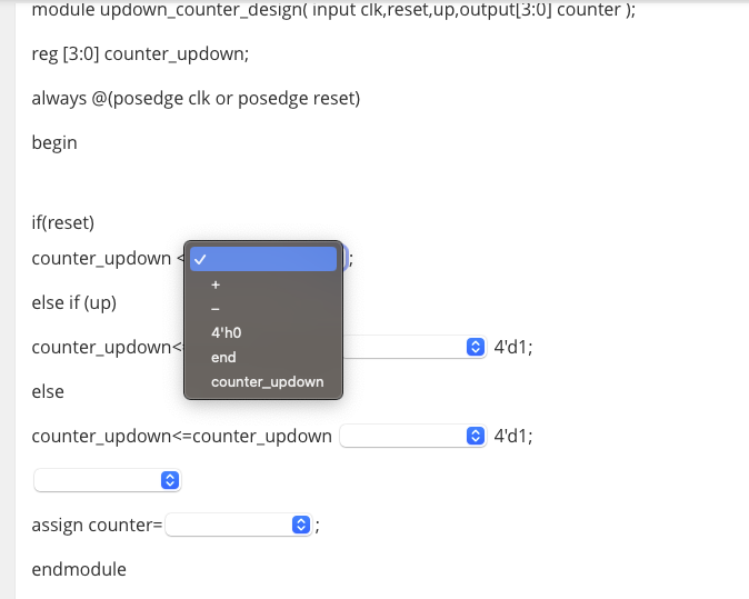 Solved module updown_counter_design( input | Chegg.com