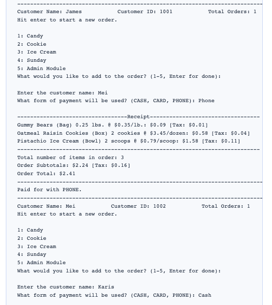 Solved 1. Dessert Shop Part 12: Admin Module Problem All | Chegg.com