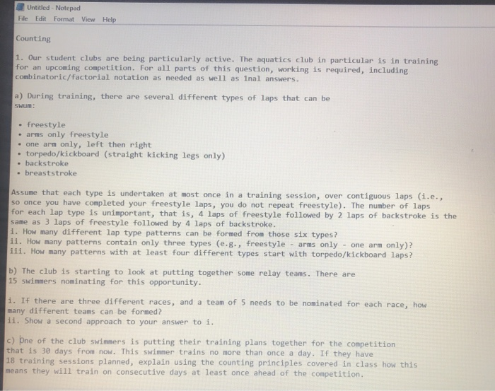 Untitled - Notepad File Edit Format View Help | Chegg.com