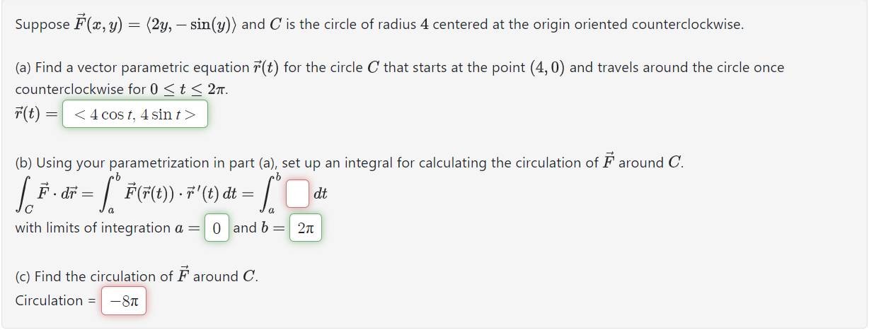 Solved Suppose F(x,y)= 2y,−sin(y) and C is the circle of | Chegg.com