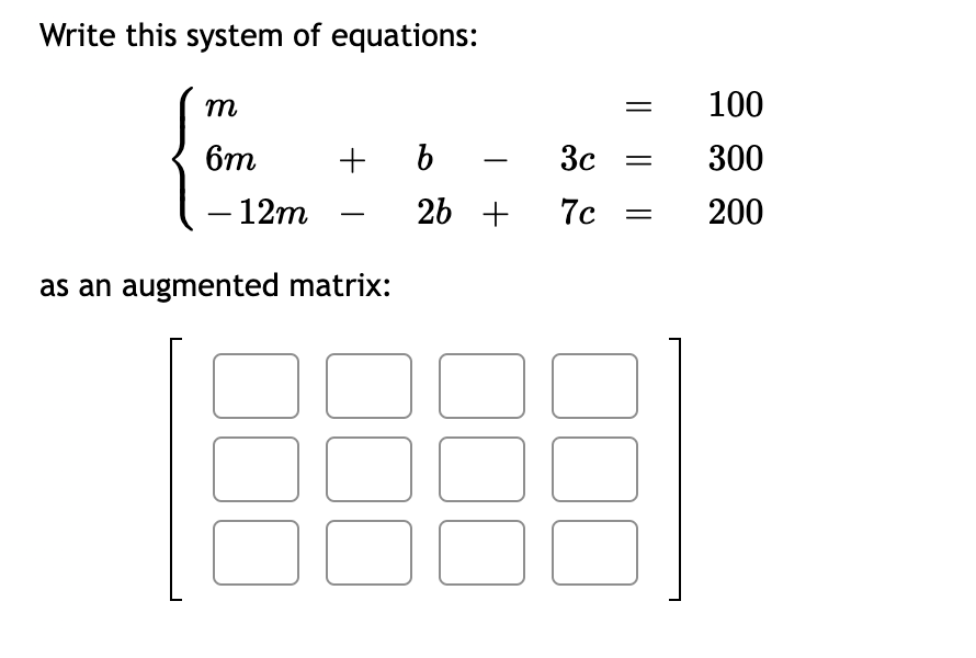 Solved Write this system of equations: | Chegg.com