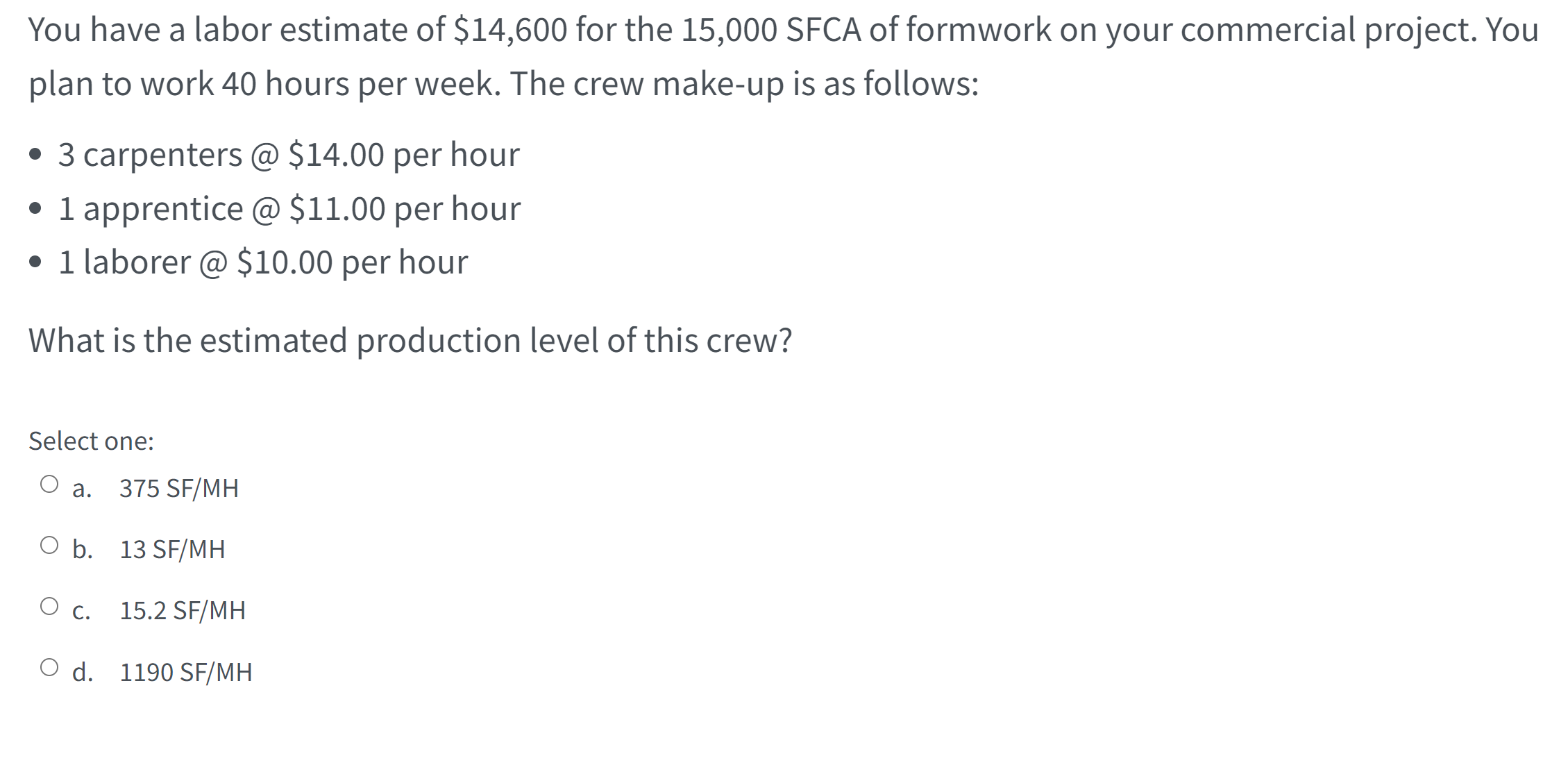 Solved You have a labor estimate of $14,600 for the 15,000 | Chegg.com