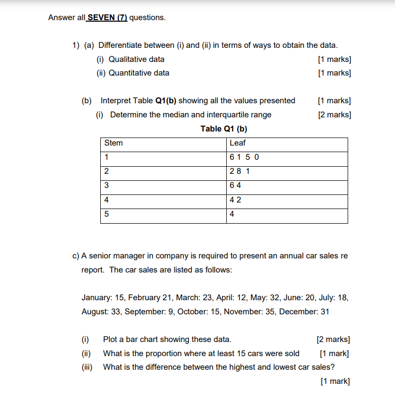Solved nswer all SEVEN (7) questions. 1) (a) Differentiate | Chegg.com