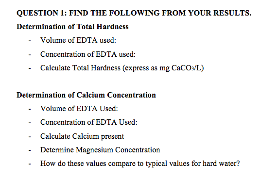 Solved QUESTION 1: FIND THE FOLLOWING FROM YOUR RESULTS. | Chegg.com
