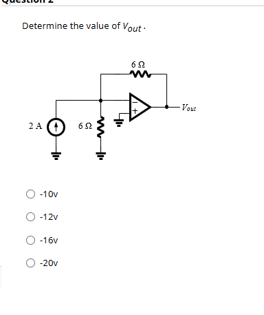 Solved Determine the value of Vout .-10v-12v-16v-20v | Chegg.com