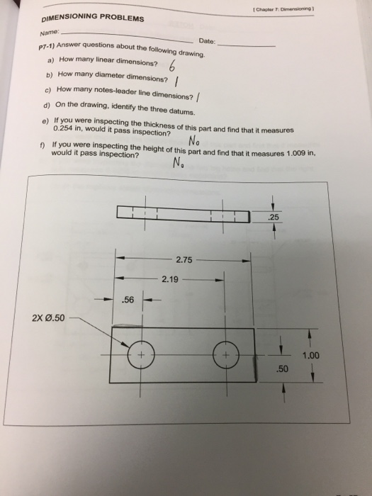 Solved I Chapter 7: Dimensioning 1 DIMENSIONING PROBLEMS | Chegg.com Solved I Chapter 7: Dimensioning 1 DIMENSIONING PROBLEMS | Chegg.com