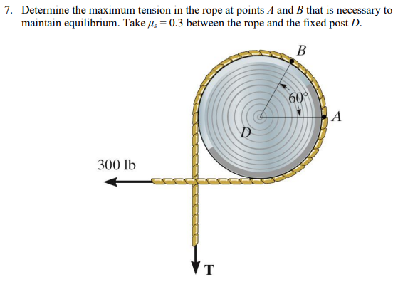 Solved 7. Determine the maximum tension in the rope at | Chegg.com