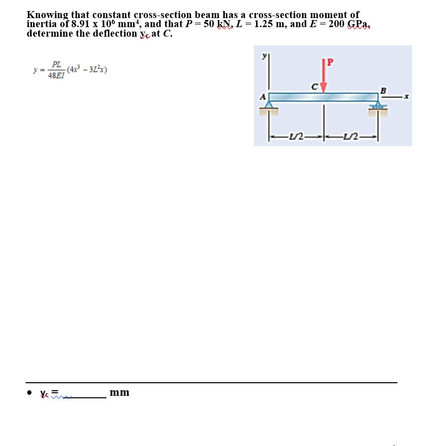Solved Knowing that constant cross-section beam has a | Chegg.com