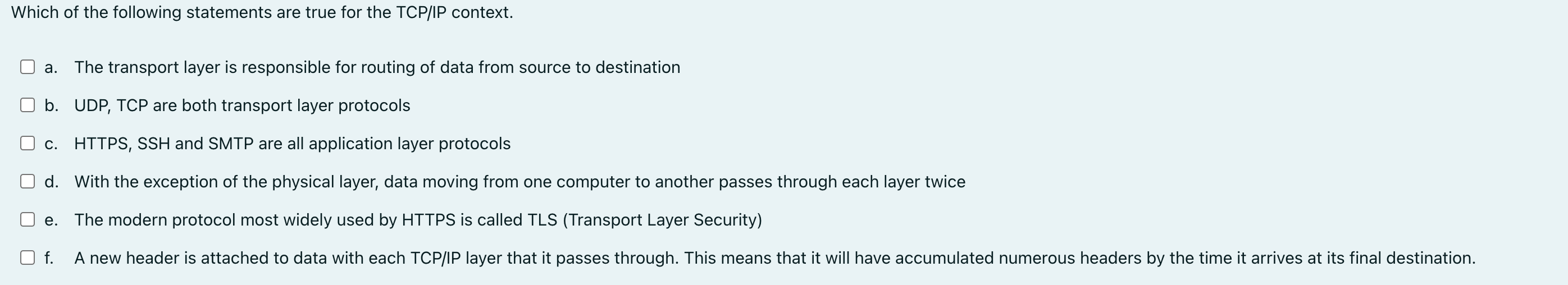 Solved Which Of The Following Statements Are True For The