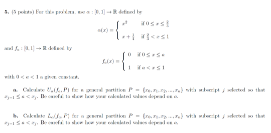 Solved 2 5. (5 points) For this problem, use a : [0.1] → R | Chegg.com