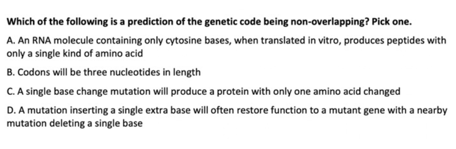 Solved Which of the following is a prediction of the genetic | Chegg.com