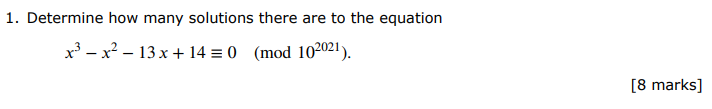 Solved 1. Determine how many solutions there are to the | Chegg.com