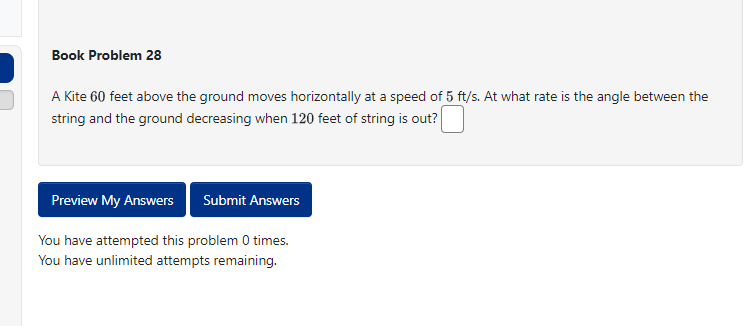 Solved Book Problem 28A Kite 60 ﻿feet above the ground moves | Chegg.com