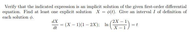 Solved Verify that the indicated expression is an implicit | Chegg.com