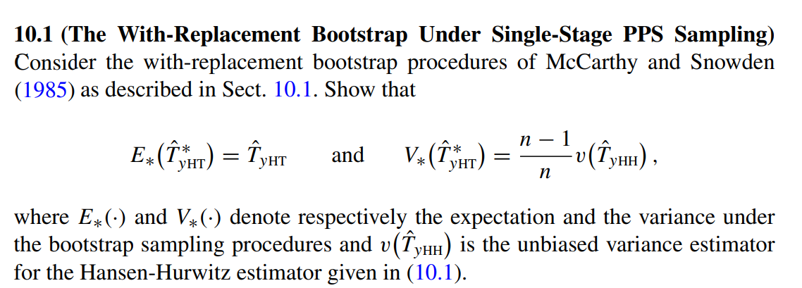10.1 (The With-Replacement Bootstrap Under | Chegg.com
