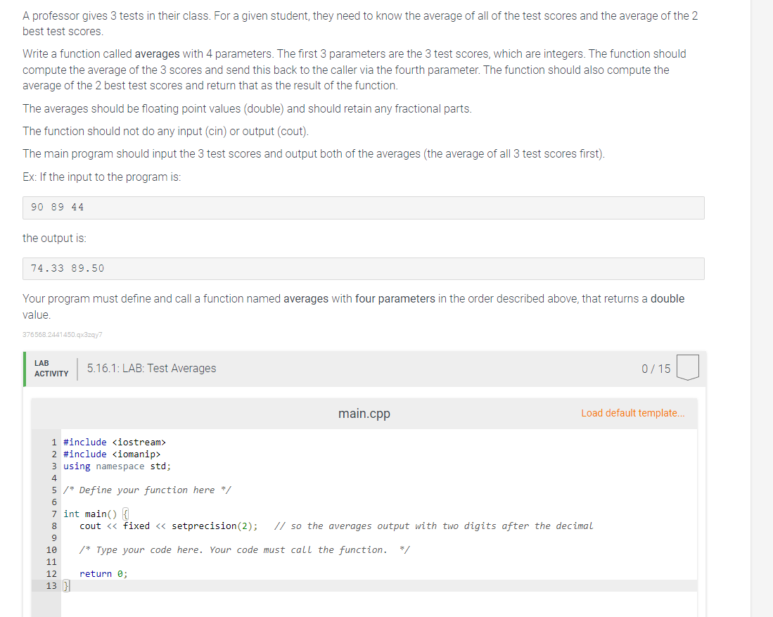 Solved A professor gives 3 tests in their class. For a given | Chegg.com
