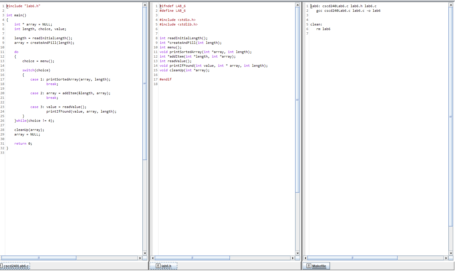 Solved CSCD 240 Lab 6 In Java array = fillArray(kb, length); | Chegg.com