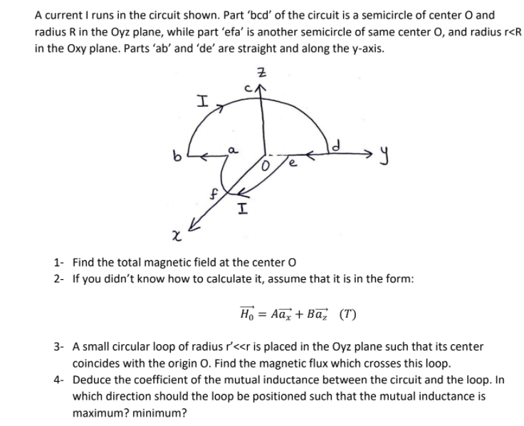 Solved A current I runs in the circuit shown. Part 'bcd' of | Chegg.com