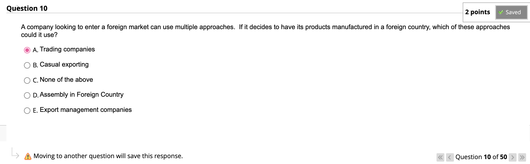 Solved A company looking to enter a foreign market can use | Chegg.com Solved A company looking to enter a foreign market can use | Chegg.com