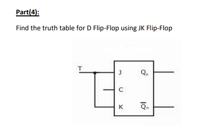 Solved Part(4): Find the truth table for D Flip-Flop using | Chegg.com