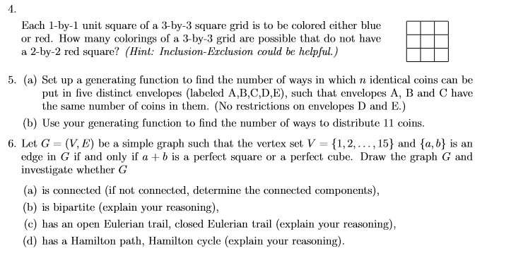 Solved Each 1-by-1 unit square of a 3-by-3 square grid is to | Chegg.com