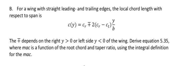 Solved B. For a wing with straight leading- and trailing | Chegg.com