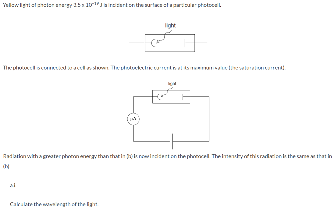 Solved Yellow light of photon energy 3.5 x 10-19 Jis | Chegg.com