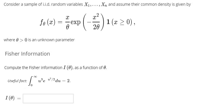 Solved Consider a sample of i.i.d. random variables X1, ... | Chegg.com