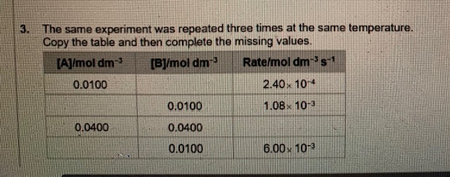 The same experiment was repeated three times at the | Chegg.com
