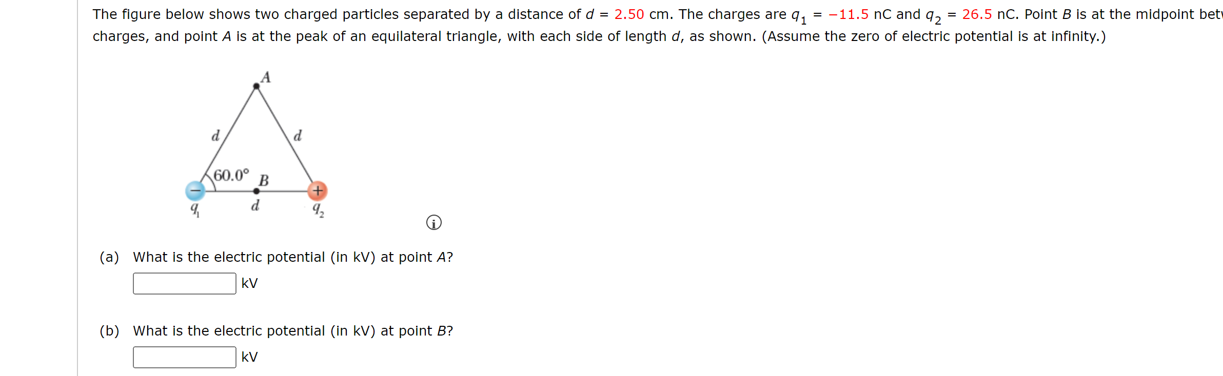Solved The figure below shows two charged particles | Chegg.com