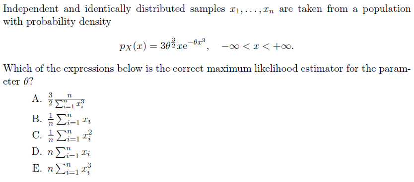 Solved Independent and identically distributed samples x1, . | Chegg.com