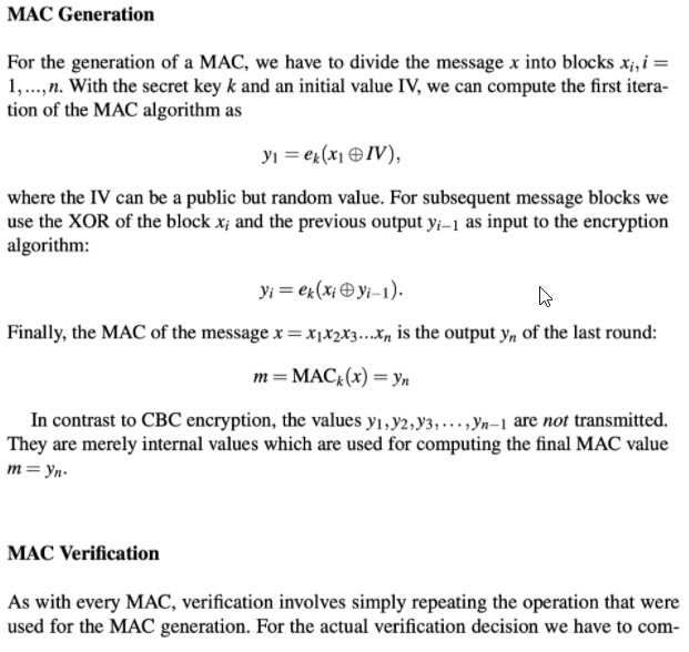Solved Q3 [Points 6] Compute CBC-MAC (pages 325-526 in | Chegg.com