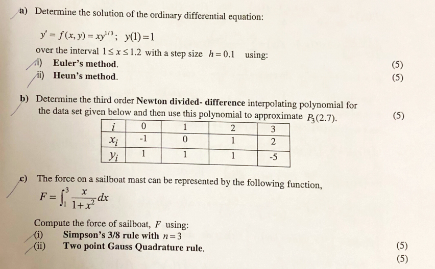 Solved a) Determine the solution of the ordinary | Chegg.com