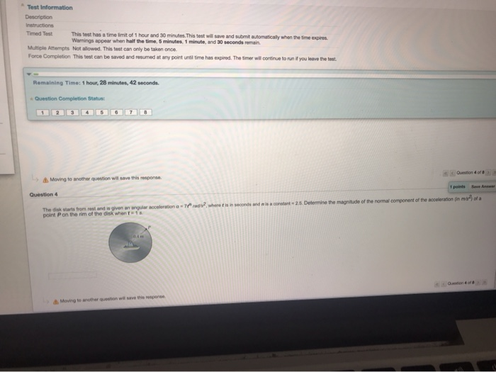 Solved Test Information Description Instructions Timed Test | Chegg.com