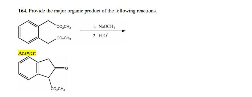 Solved 164. Provide the major organic product of the | Chegg.com